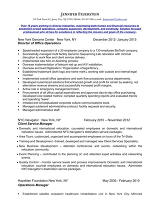 Feuerstein Resume-2 | DOC | Business Administration | Business