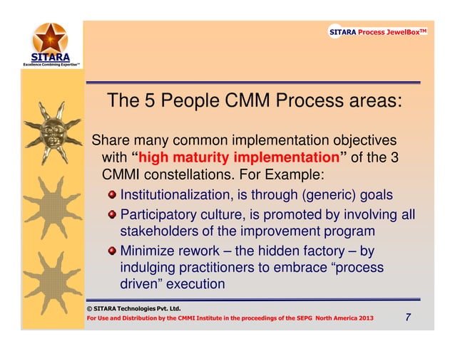 Sustaining High Maturity Process Implementation with Five People CMM ...