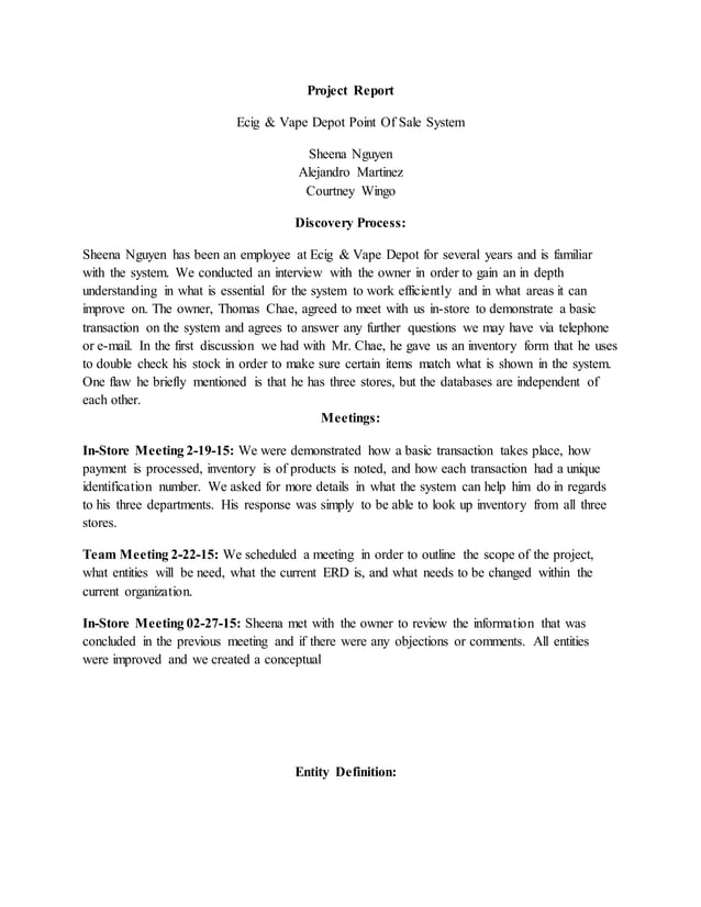 Database Management Systems Project Report | DOCX