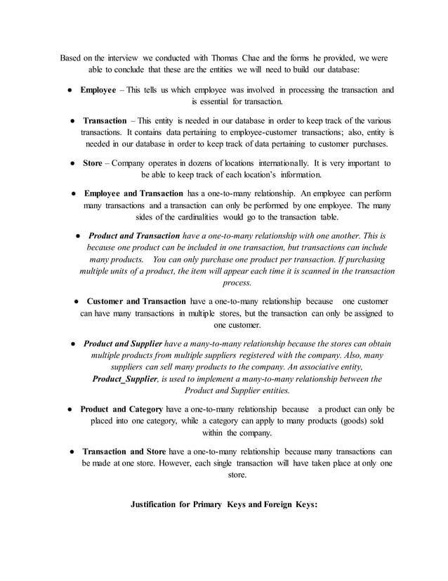 Database Management Systems Project Report | DOCX