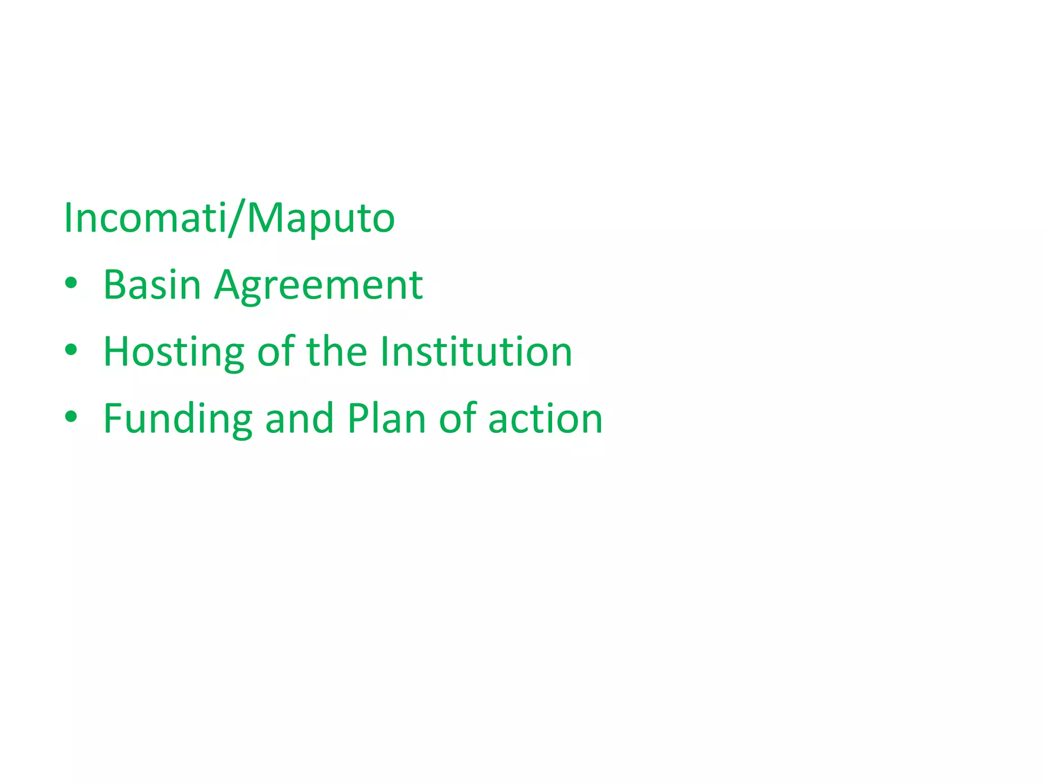 RIVER BASINS ESTABLISHMENT AND STREGTHENING- sadc water | PPT