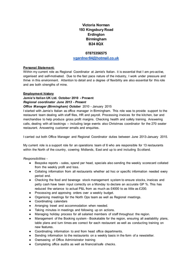 CV Victoria Norman | PDF