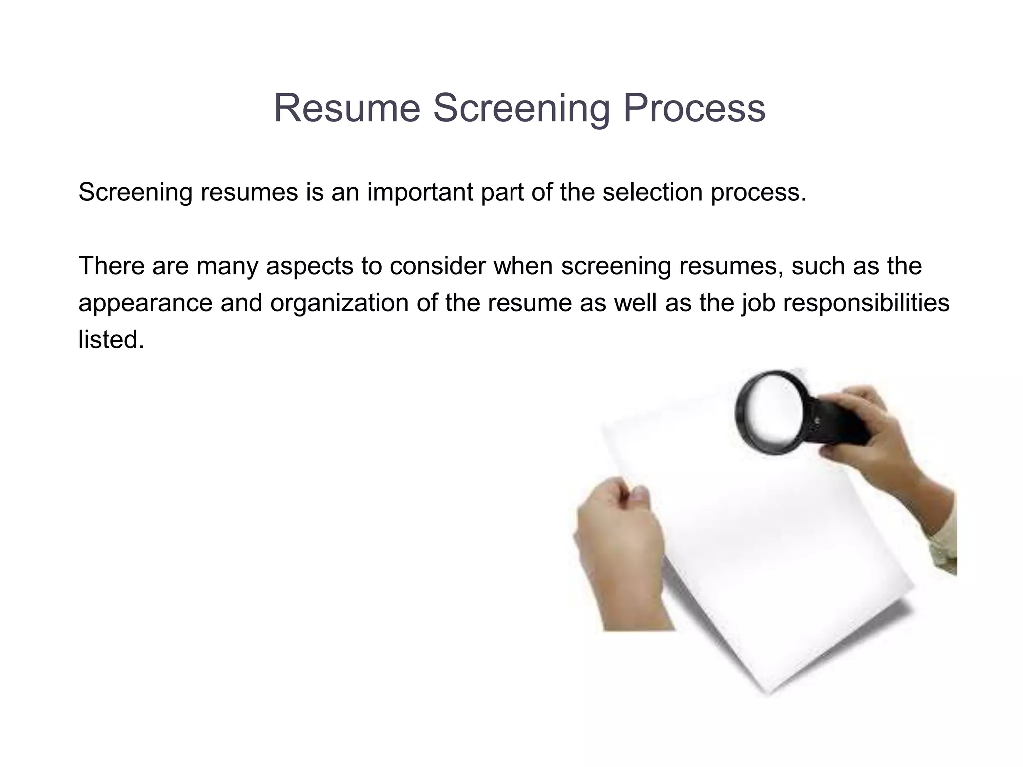 REsume Screening | PPTX