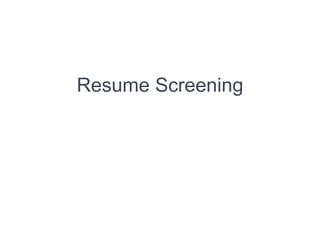 REsume Screening | PPTX