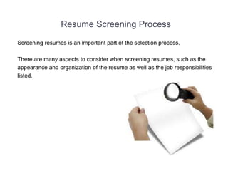 REsume Screening | PPTX