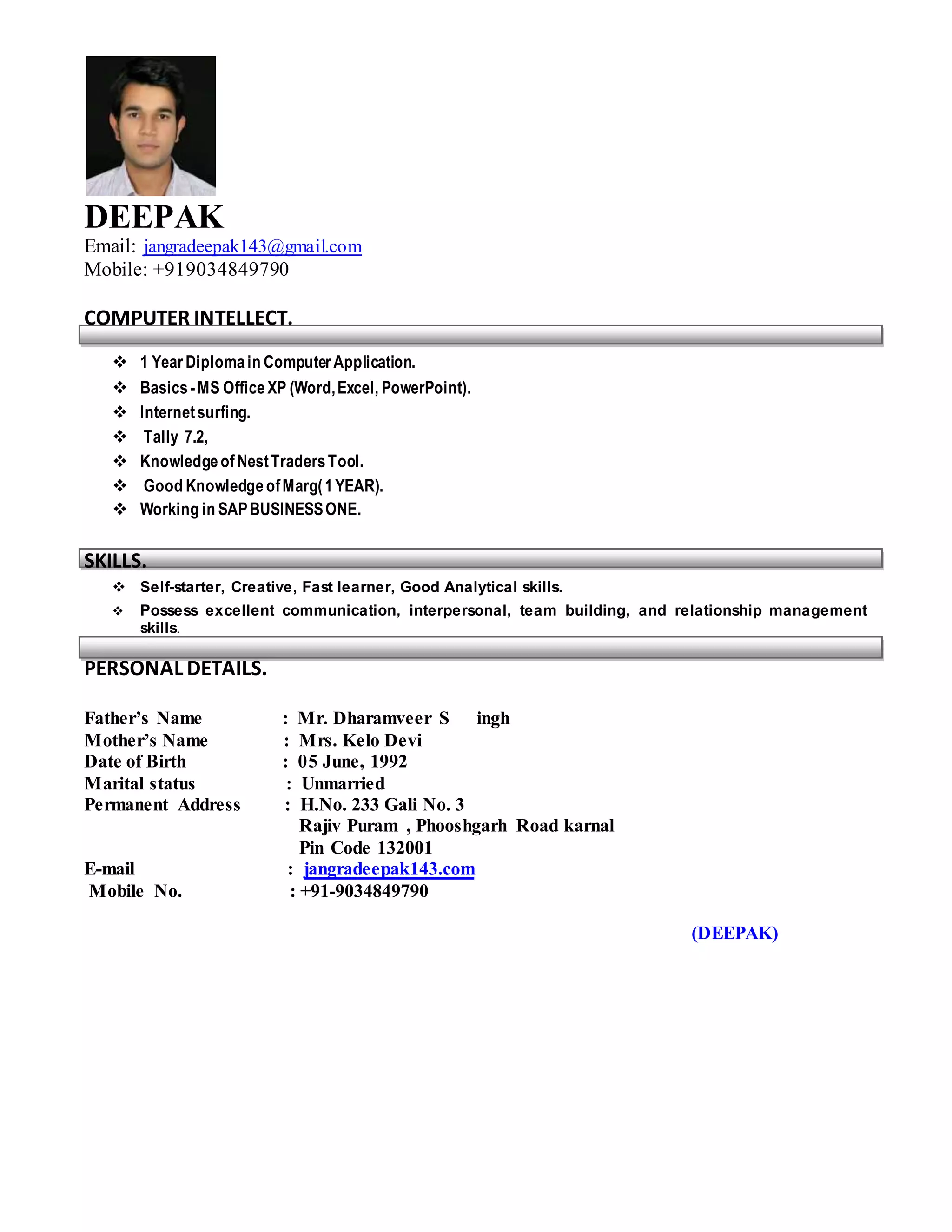 deepak jangra UPDATE WITH SNAP (1) | PDF