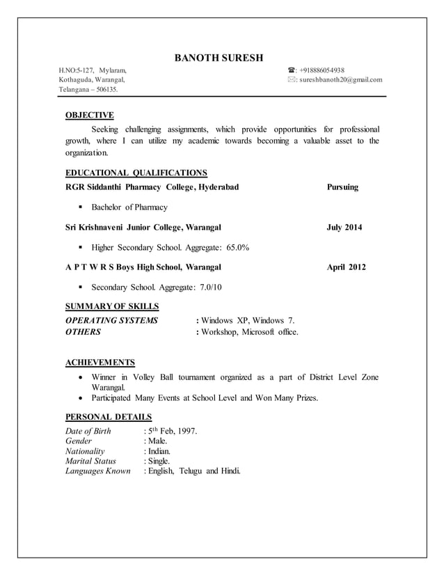 SURESH RESUME | PDF