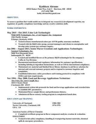 Resume Abrams 2015 | PDF