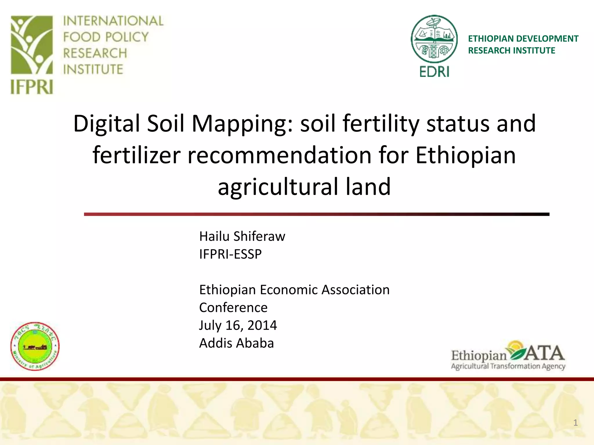 Digital Soil Mapping: soil fertility status and fertilizer recommendation for Ethiopian ...