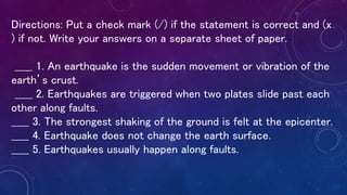 Earthquake: How it happens. grade 6 lesson, quarter 4ppt | PPT