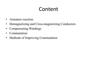 armature reaction effect and minimization methods | PPTX