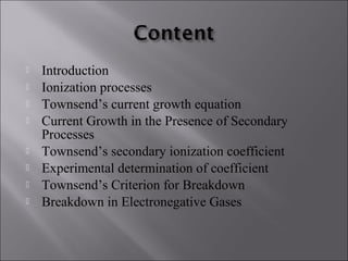 townsend's theory and ionization | PPT