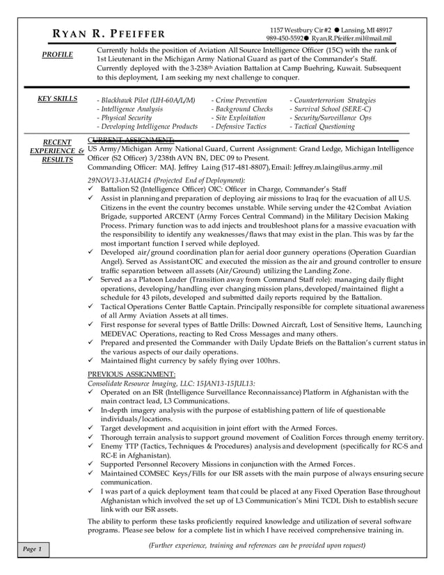 Ryan Pfeiffer Resume 08JUL14 | PDF