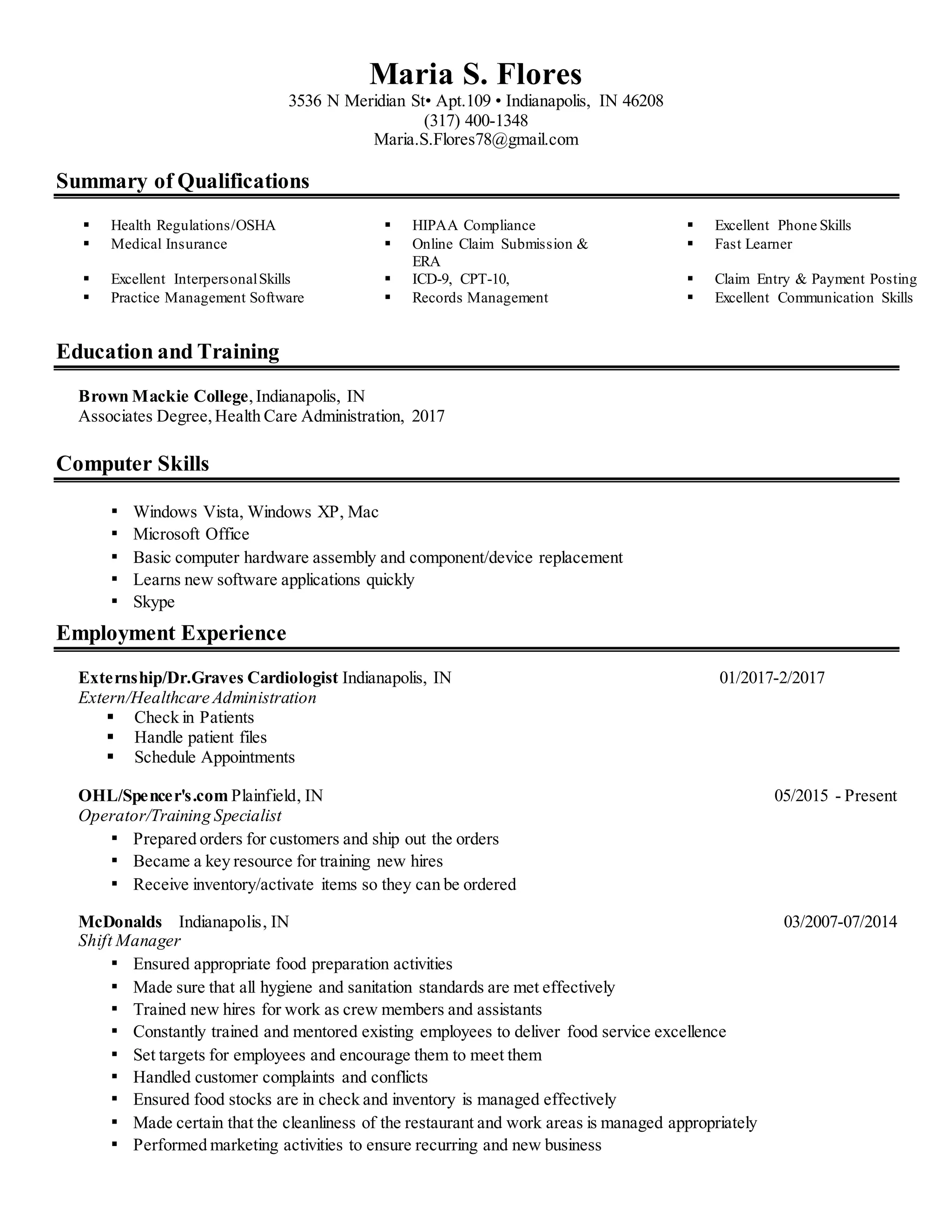 Maria's Success (1) | DOCX | Healthcare Industry | Industries