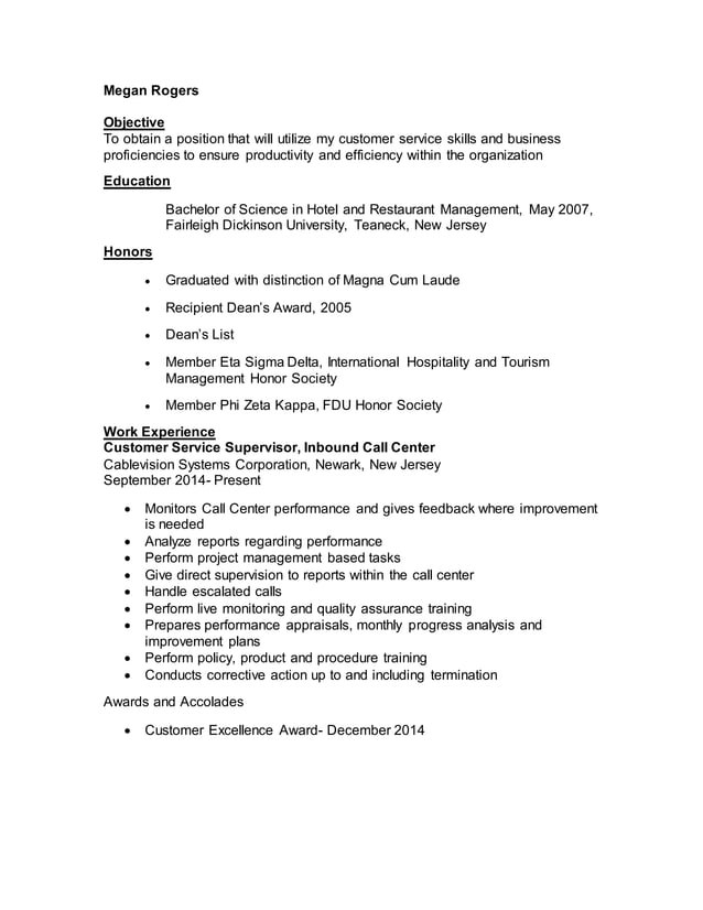 Megan Rogers Resume 2015 | PDF