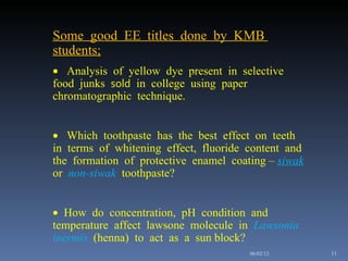 Chemistry EE briefing 2012 | PPT