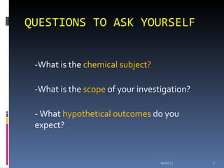 Chemistry EE briefing 2012 | PPT