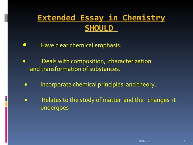 Chemistry EE briefing 2012 | PPT | Chemistry | Science