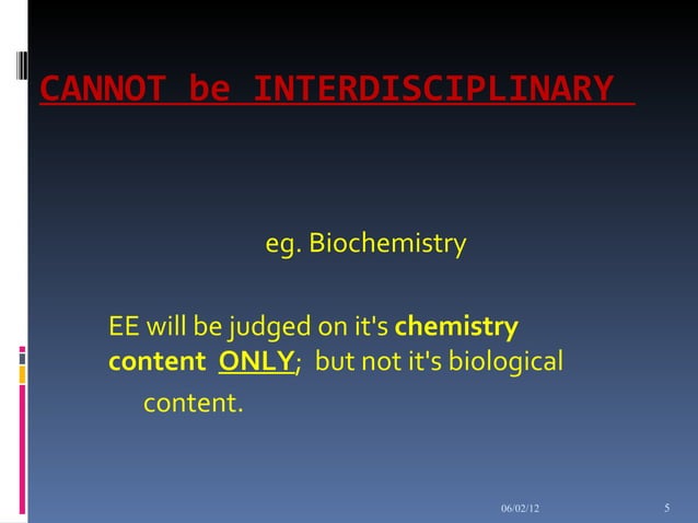 Chemistry EE briefing 2012 | PPT | Chemistry | Science