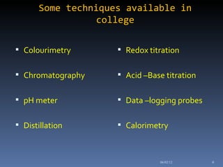 Chemistry EE briefing 2012 | PPT