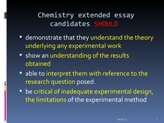 Chemistry EE briefing 2012 | PPT