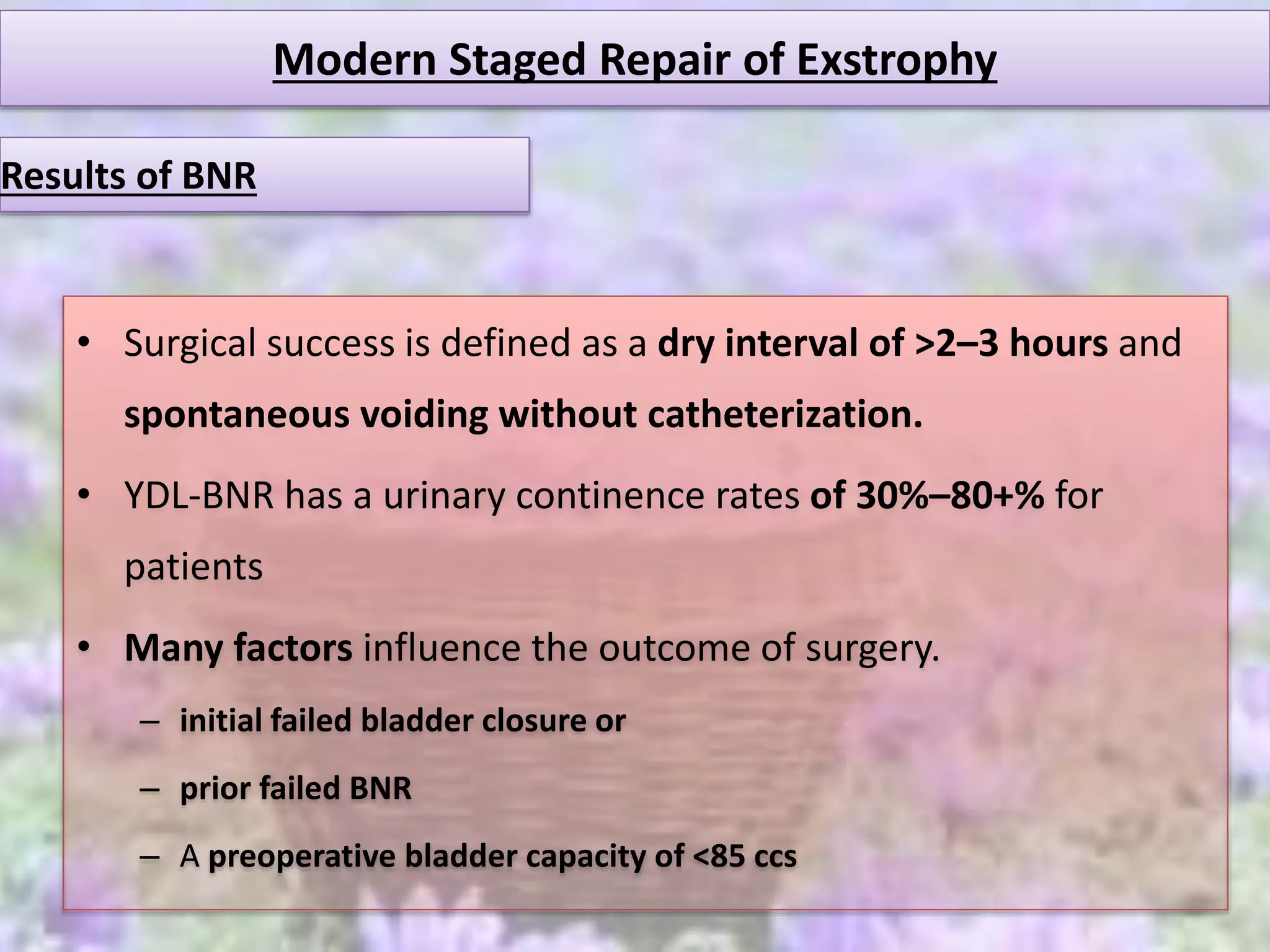 Exstrophy Epispadias Complex MSRE & CPRE | PPTX