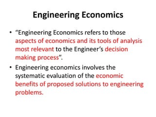 Engineering economics //An introduction to economics | PPTX