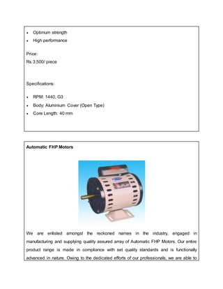 Fractional-horsepower Motor Report | DOCX