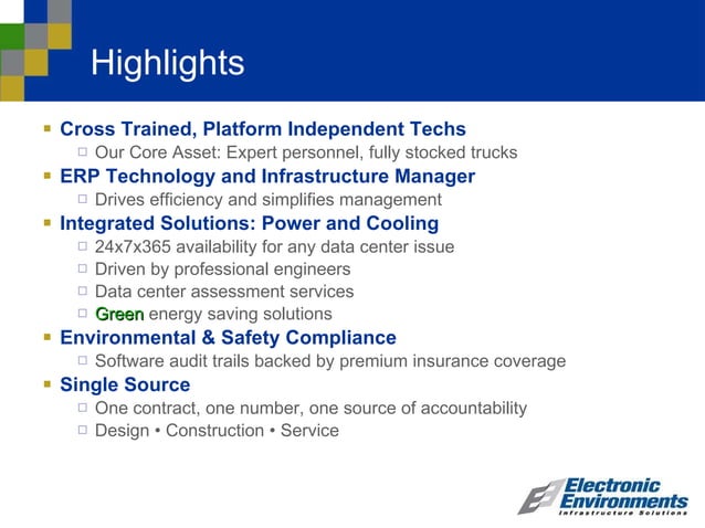 Electronic Environments Business Overview | PPT | Business | Business ...