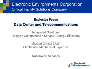 Electronic Environments Business Overview | PPT | Business | Business and Finance
