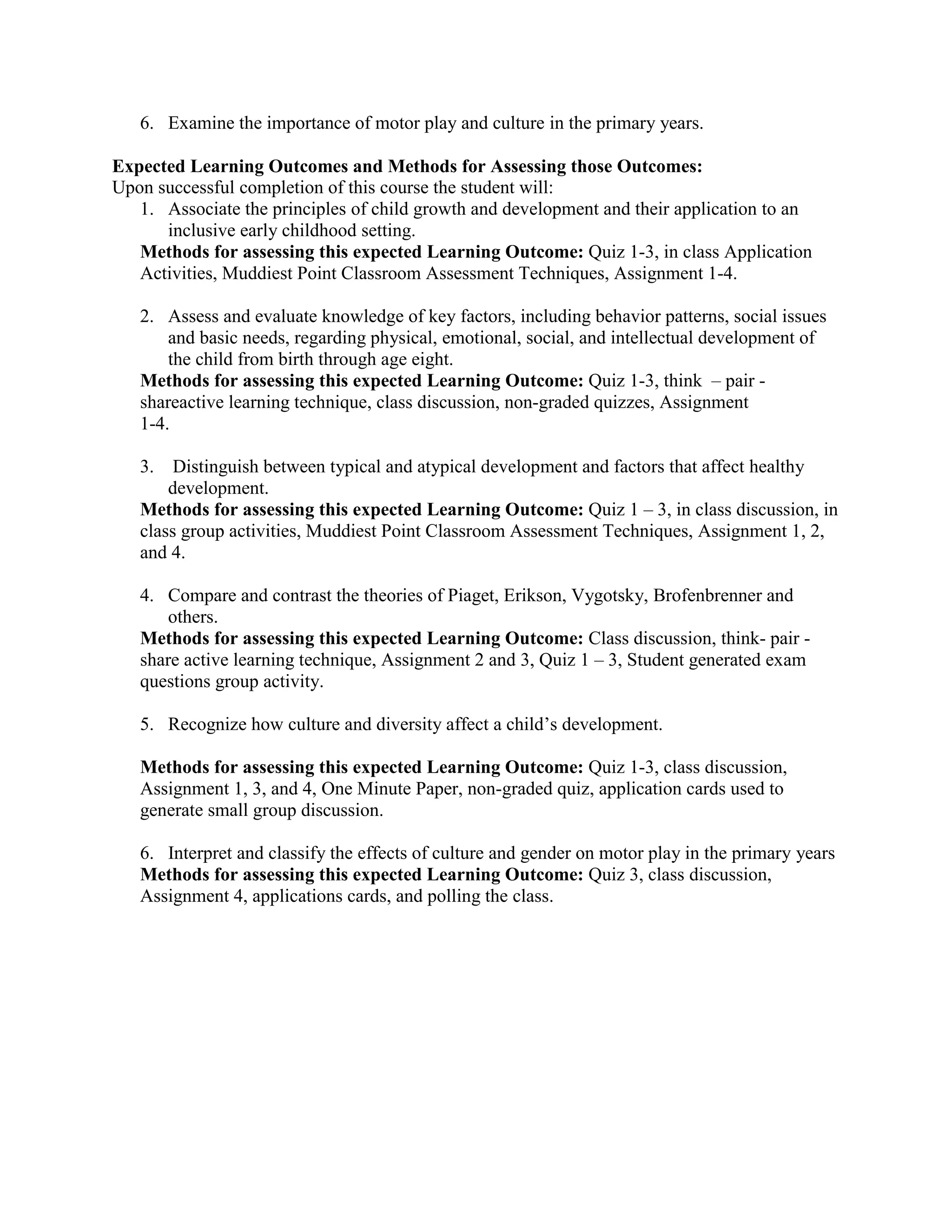 Early Childhood Education Syllabus | DOCX