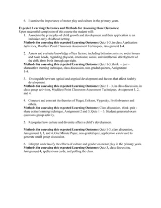 Early Childhood Education Syllabus | DOCX