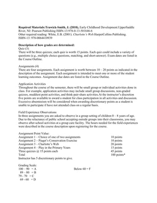 Early Childhood Education Syllabus | DOCX