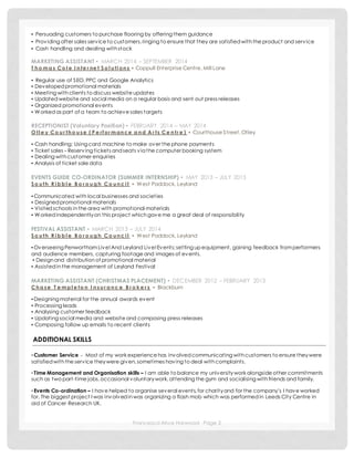 Francesca Harwood CV | PDF