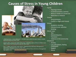 Eec 4731 health issues in young children stress | PPT