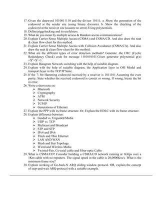 Eec702, dcn, important question | PDF