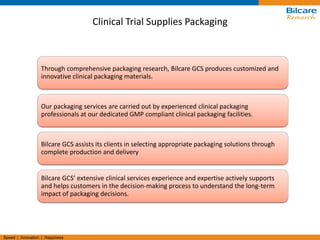 Bilcare GCS Packaging and Labeling Capabilities | PDF