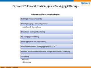 Bilcare GCS Packaging and Labeling Capabilities | PDF