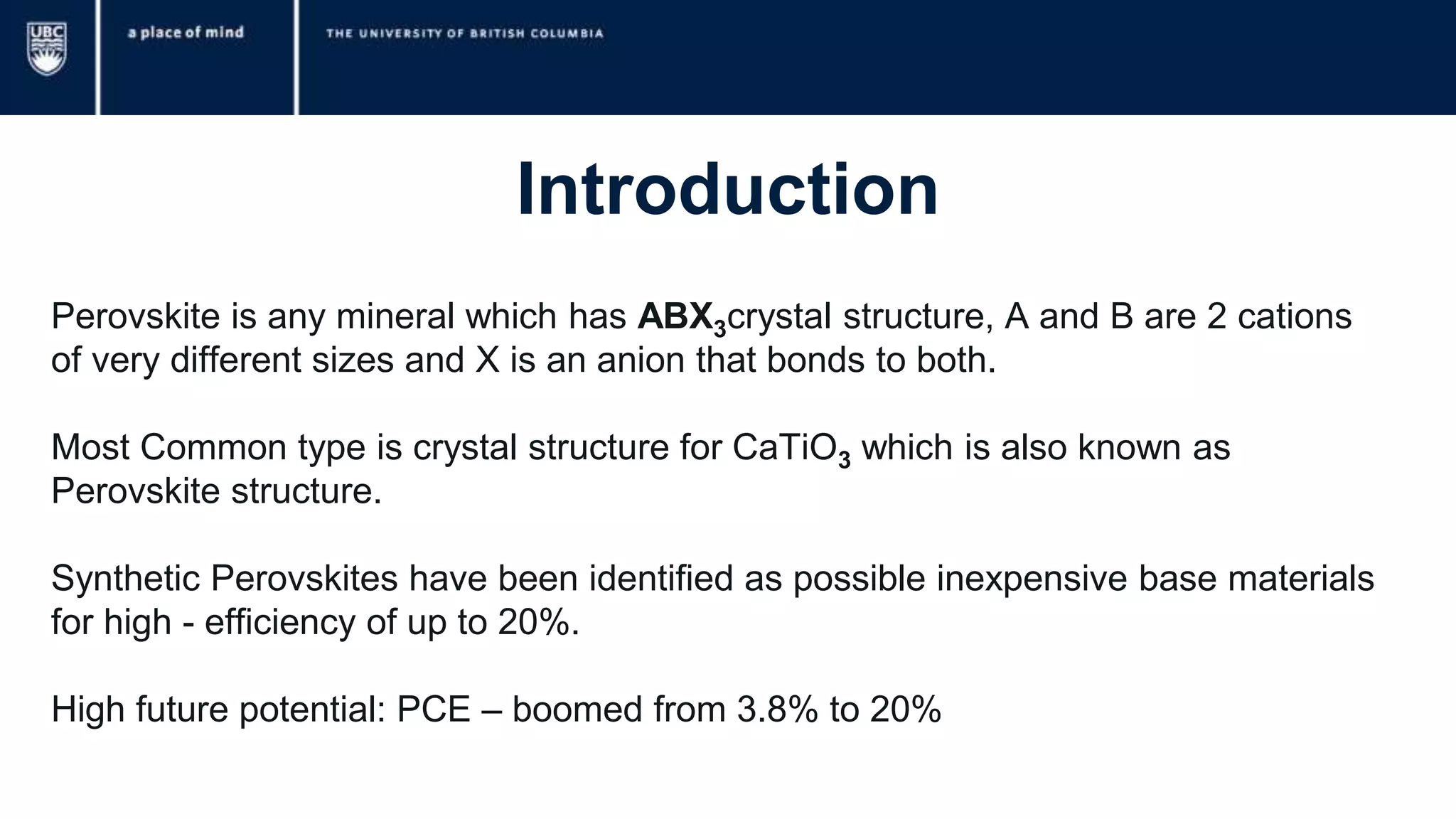Perovskite Solar Cells - an Introduction | PPTX