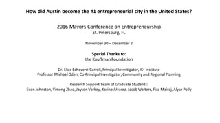 How did Austin become the No. 1 entrepreneurial city in the United ...