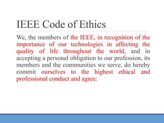 Code of Ethics in Engineering for public safety | PPT