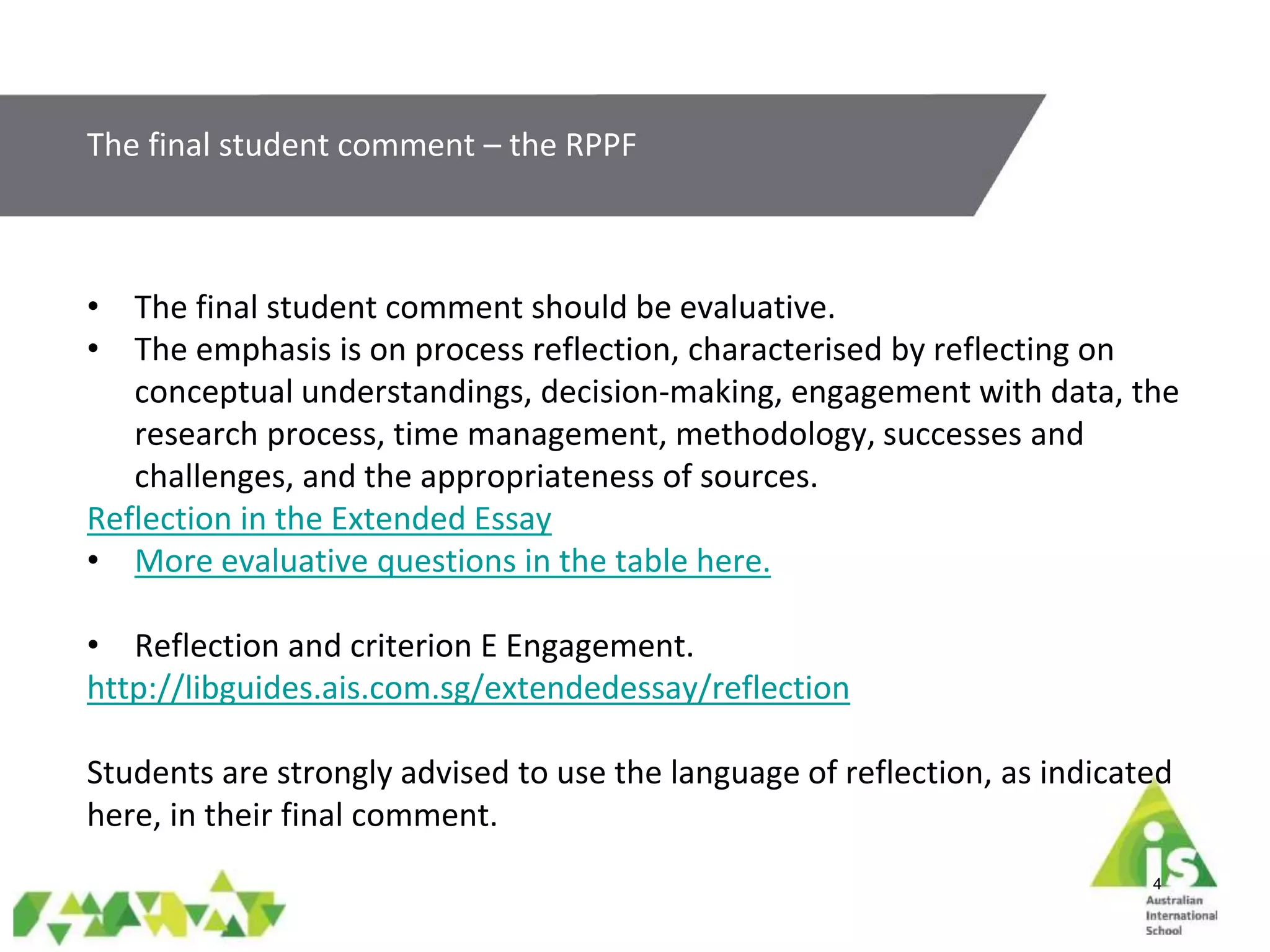Ee completing the reflection process | PPTX