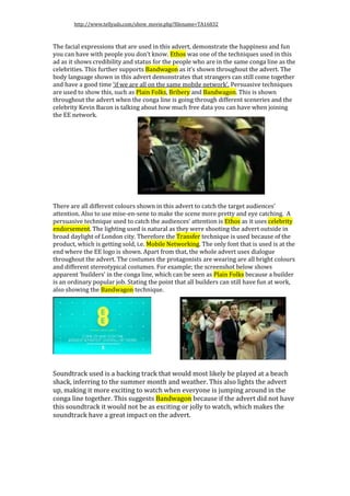EE Conga Advert Analysis | DOCX