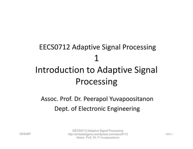 Introduction to adaptive signal processing | PDF