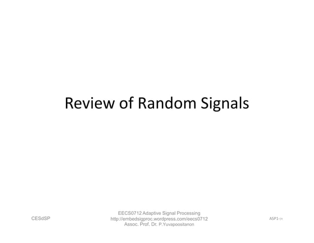 Introduction to adaptive signal processing | PDF