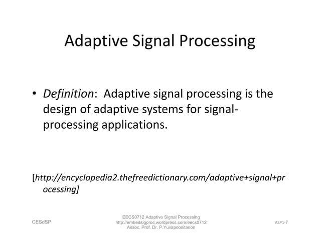 Introduction to adaptive signal processing | PDF