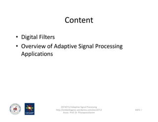 Introduction to Adaptive Signal Processing (II) | PDF