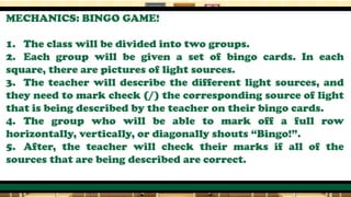 TYPES AND SOURCES OF LIGHT. SCIENCE . GRADE 3 | PPTX