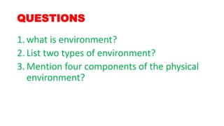 Concept of the Environment | PPT