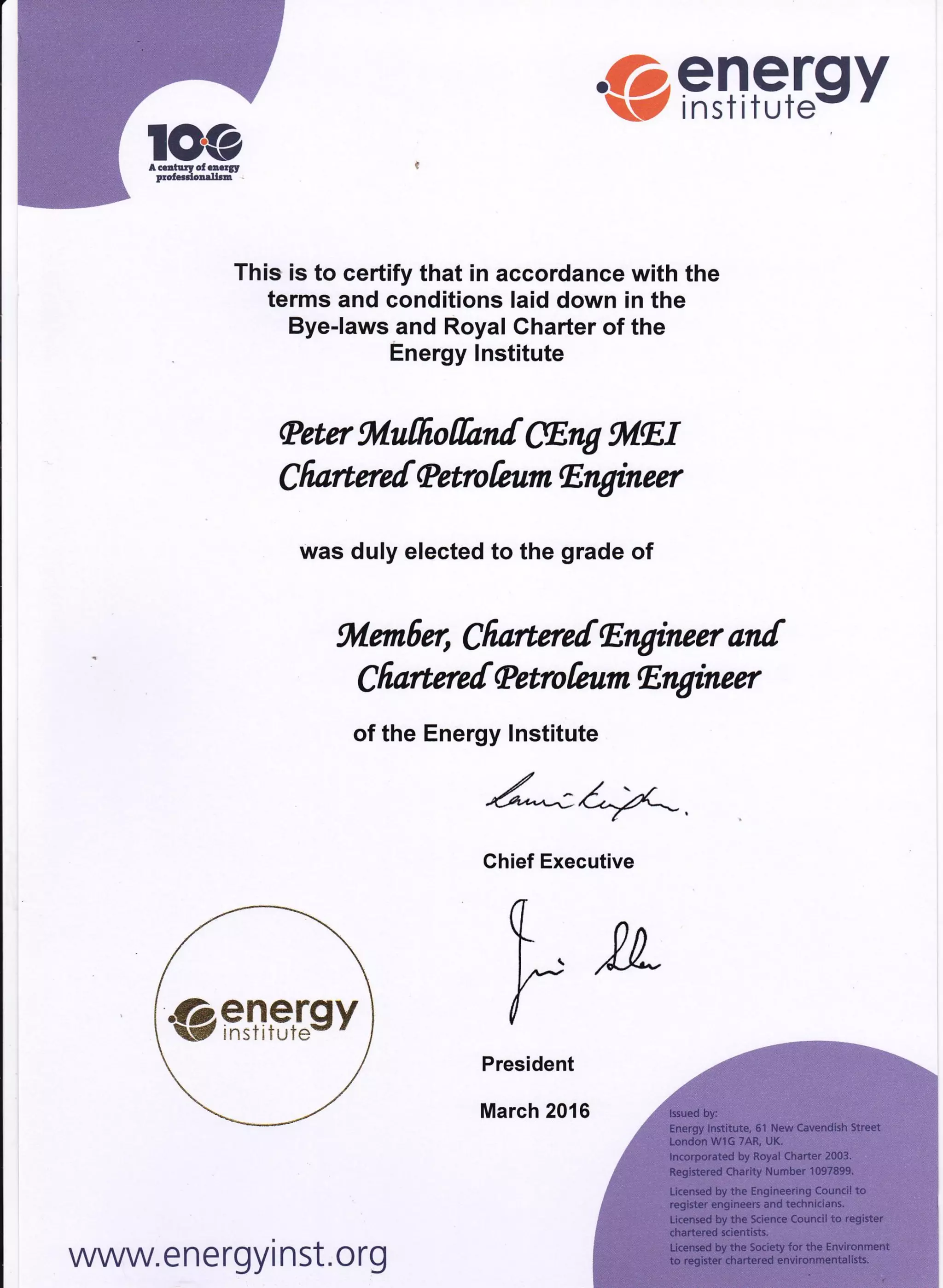 CEng MEI Chartered Petroleum Engineer | PDF